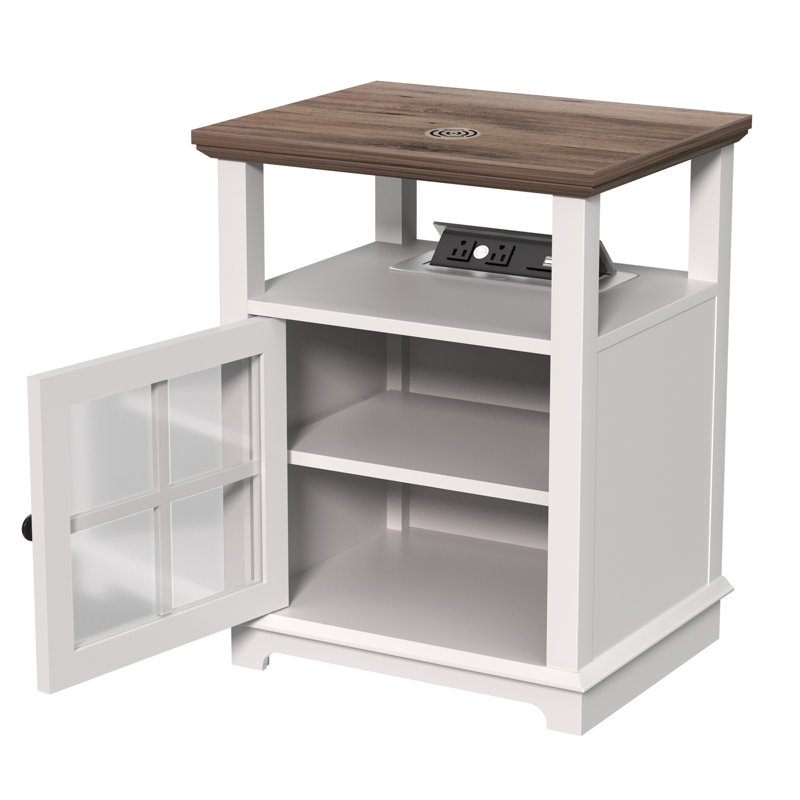 Red Barrel Studio® Cherelyn 24" Tall End Table with Storage and Built-In Outlets & Reviews | Wayfair